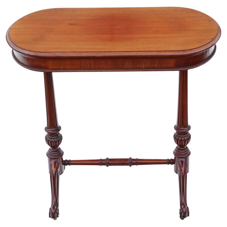 Antique Mahogany Occasional Side Centre Window Stretcher Table at 1stDibs
