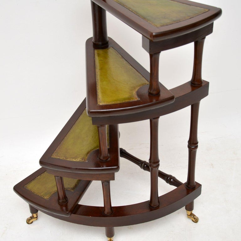 Antique Mahogany Regency Style Spiral Library Steps at 1stDibs