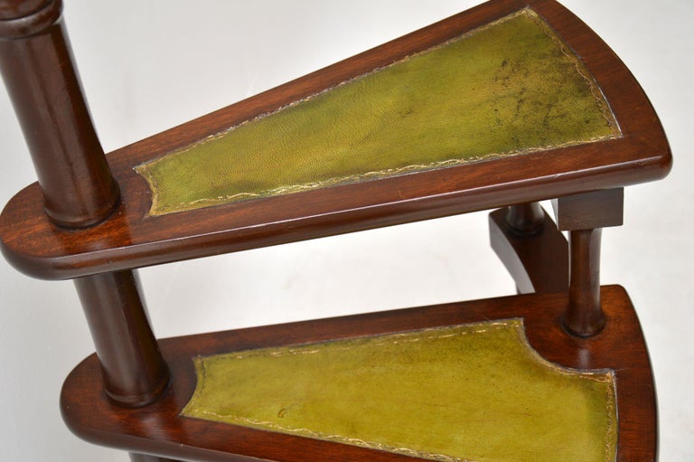 Antique Mahogany Regency Style Spiral Library Steps at 1stDibs