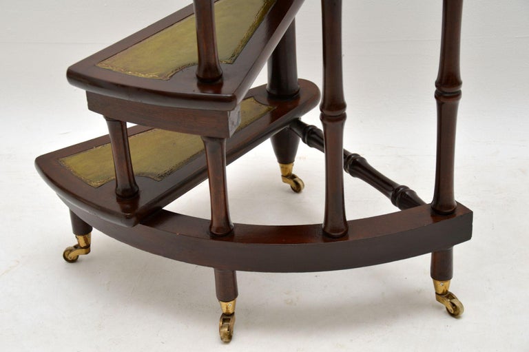 Antique Mahogany Regency Style Spiral Library Steps at 1stDibs