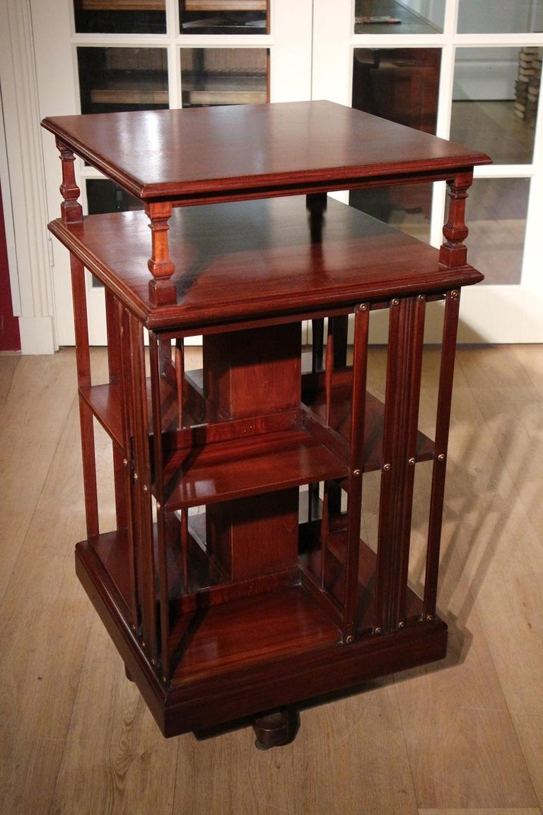 Antique Mahogany Revolving Bookcase at 1stDibs