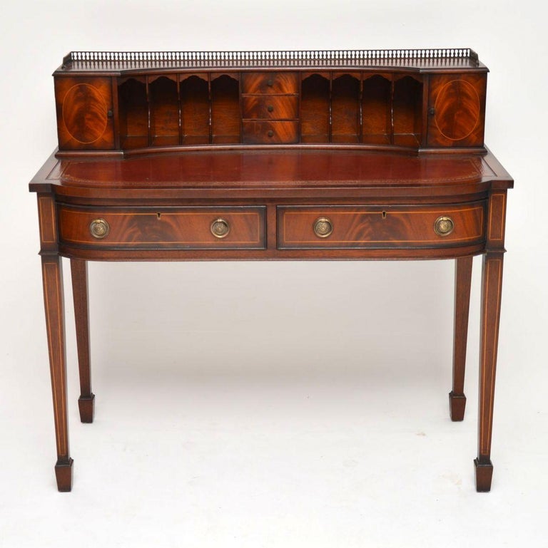 Antique Mahogany Sheraton Style Desk, Carlton House Design at 1stDibs