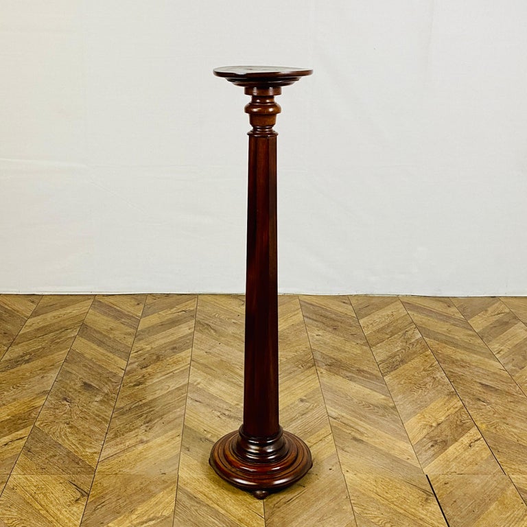 Antique Mahogany Tall Torchere Stand, 1900s For Sale at 1stDibs