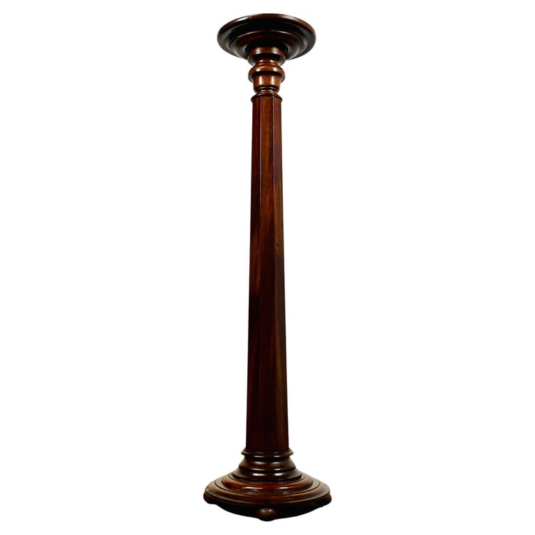 Antique Mahogany Tall Torchere Stand, 1900s For Sale at 1stDibs