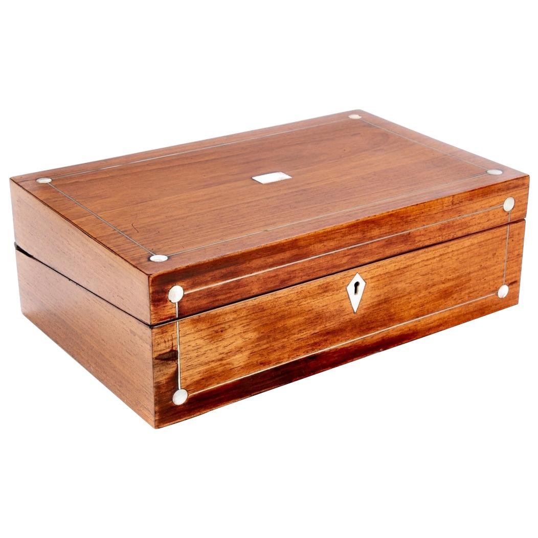 Antique Regency Brass Inlaid Mahogany Traveling Desk Wooden Writing ...