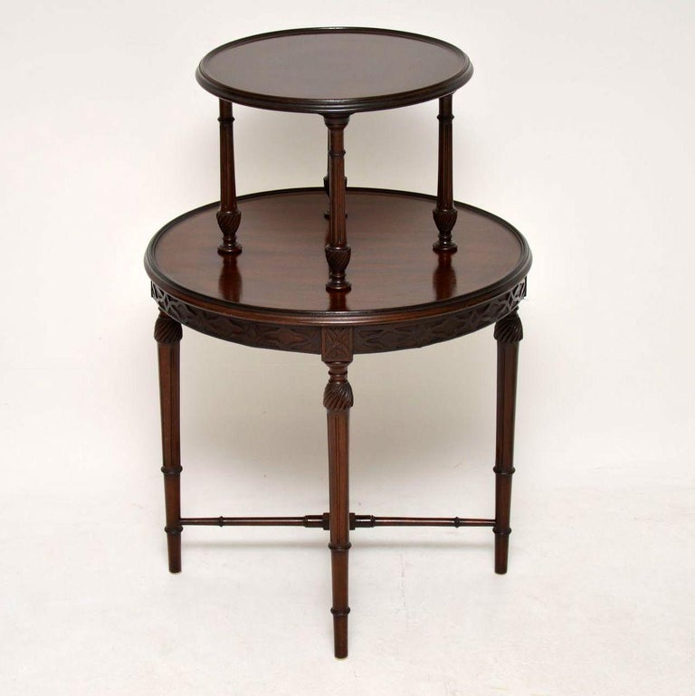 Antique Mahogany Two-Tier Table For Sale at 1stDibs