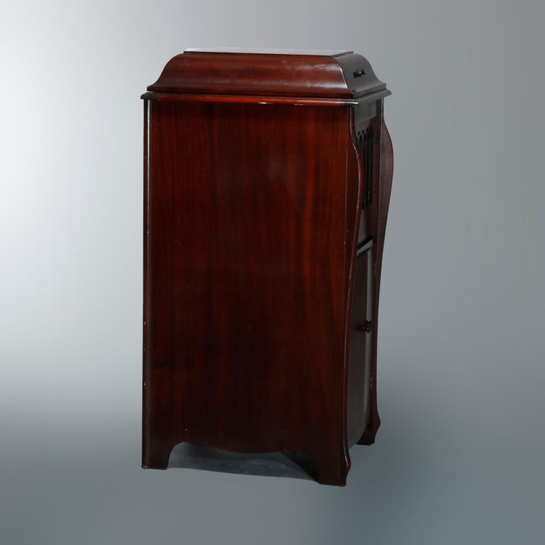 Antique Mahogany Victrola School Talking Machine Phonograph and Records ...