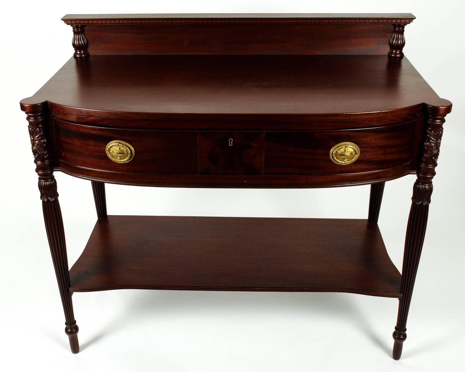 Antique Mahogany Wood Freestanding Wall or Console Table at 1stDibs