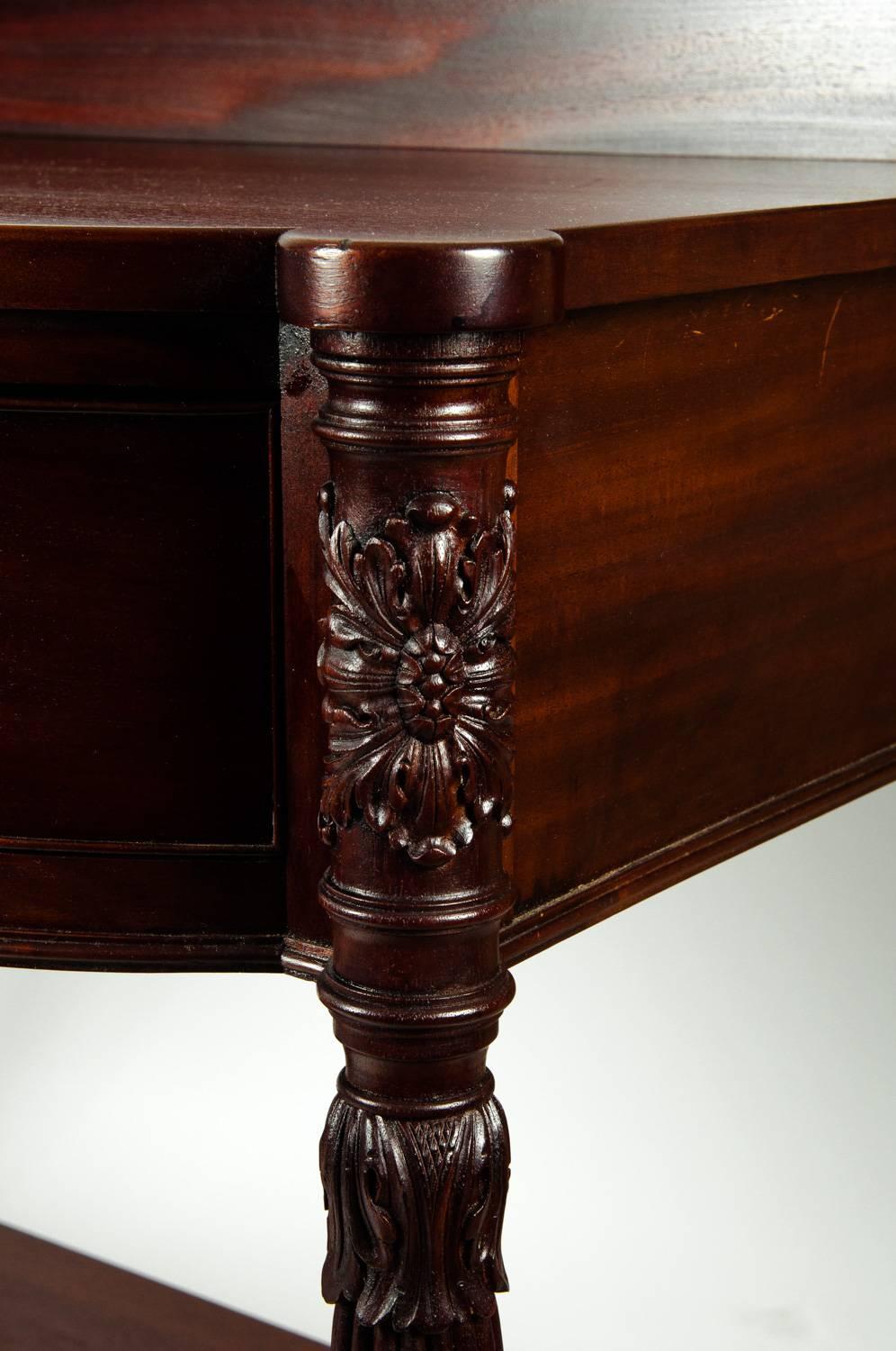 Antique Mahogany Wood Freestanding Wall or Console Table at 1stDibs