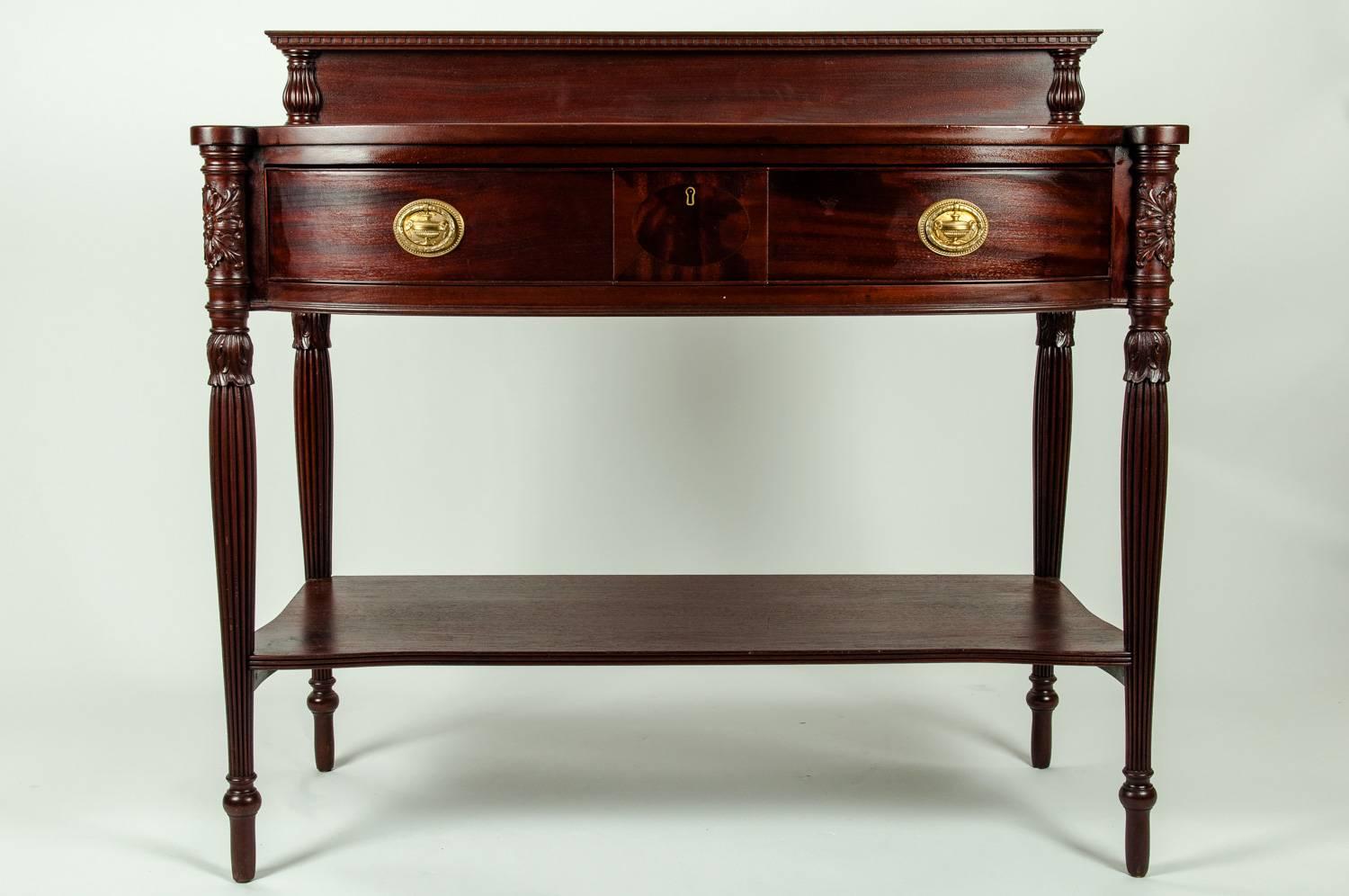 Antique Mahogany Wood Freestanding Wall or Console Table at 1stDibs