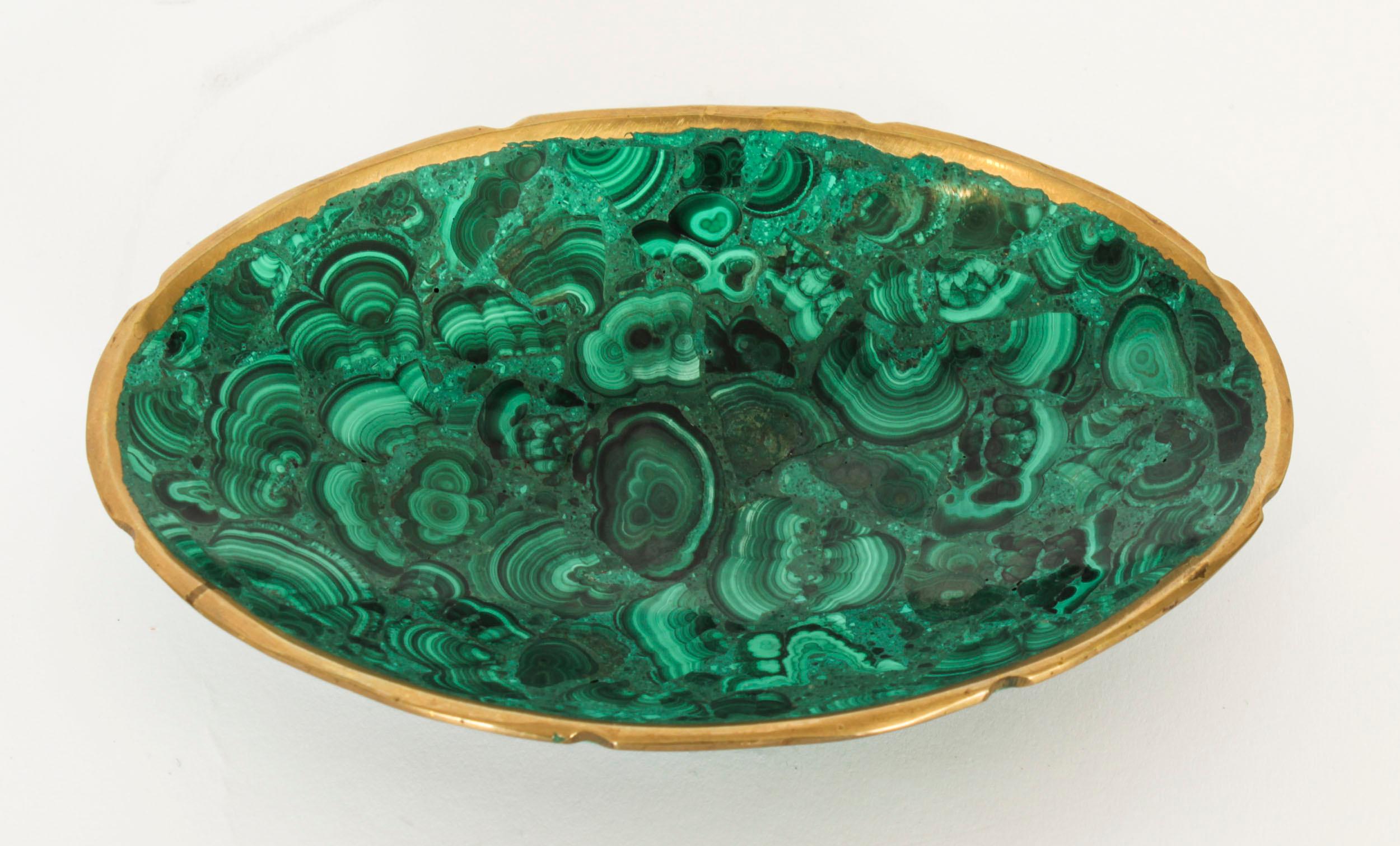 Antique Malachite and Ormolu Trinket Dish 20th Century at 1stDibs