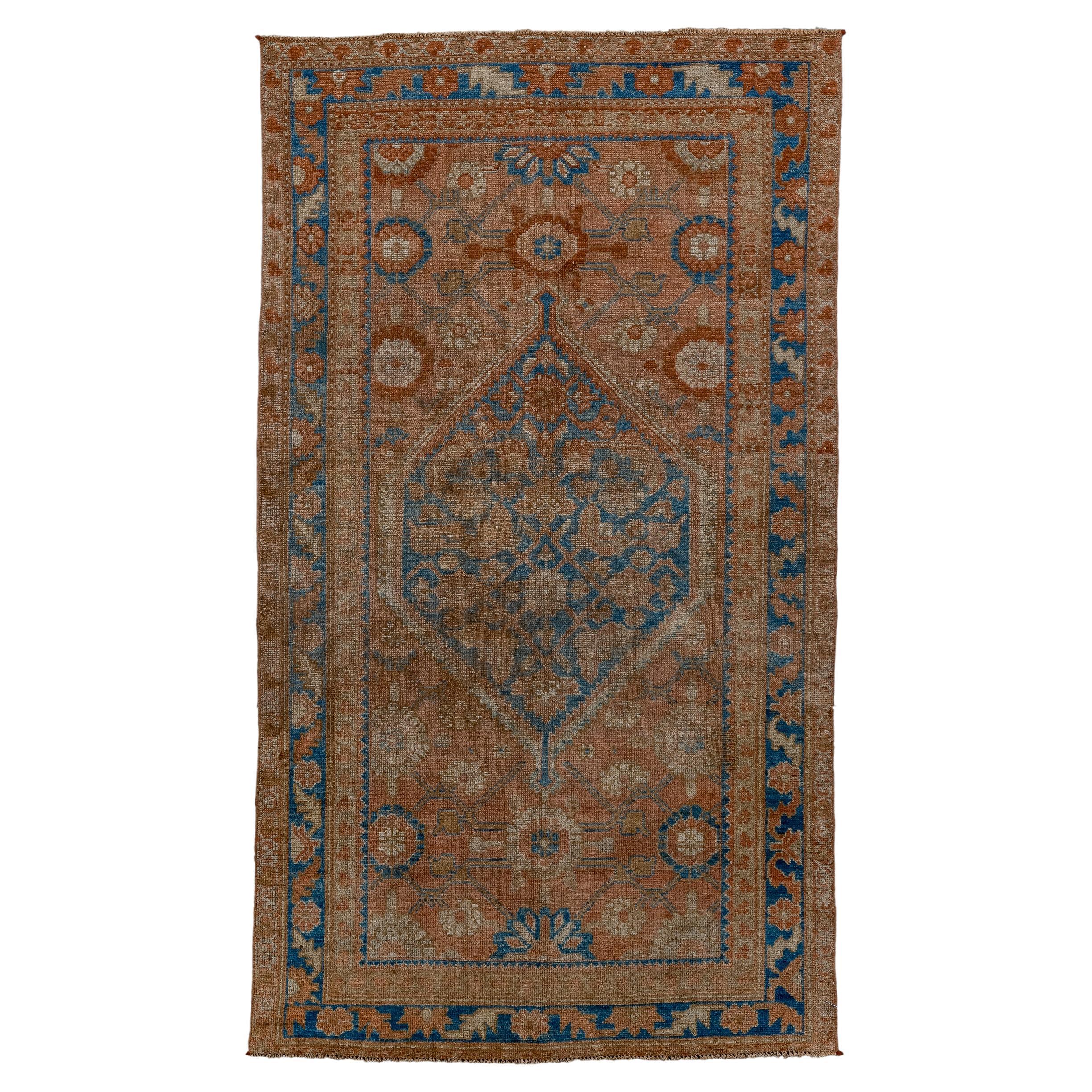 Antique Malayer Rug with Cerulean Blue Medallion and and Rust Field For ...