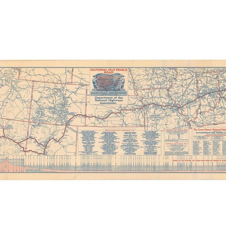 Antique Map of a Transcontinental Highway from Washington D.C. to Los ...