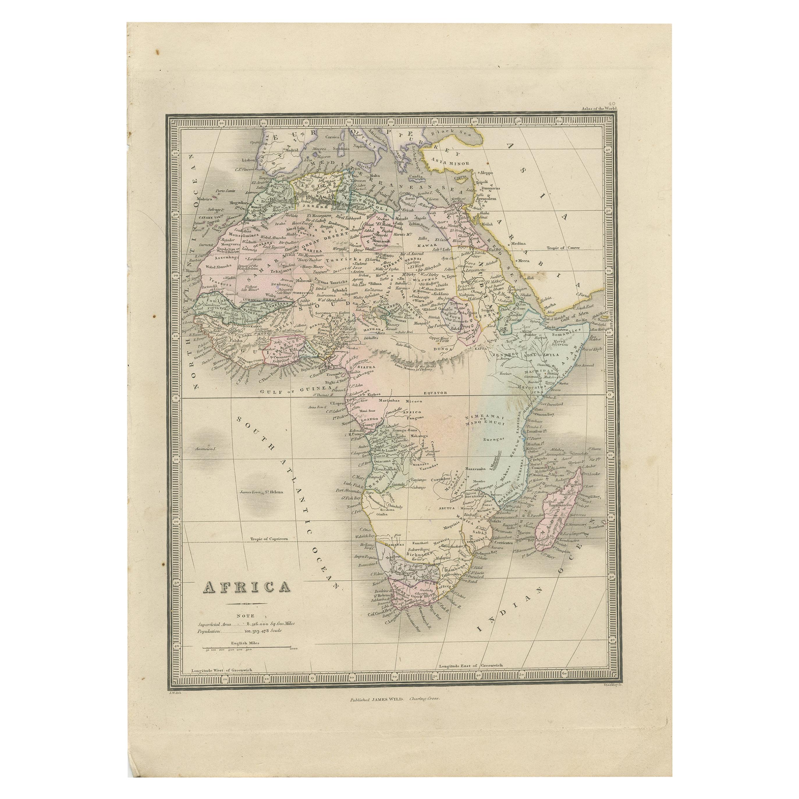 Antique Map of Africa by Wyld '1845' For Sale at 1stDibs | ancient map ...