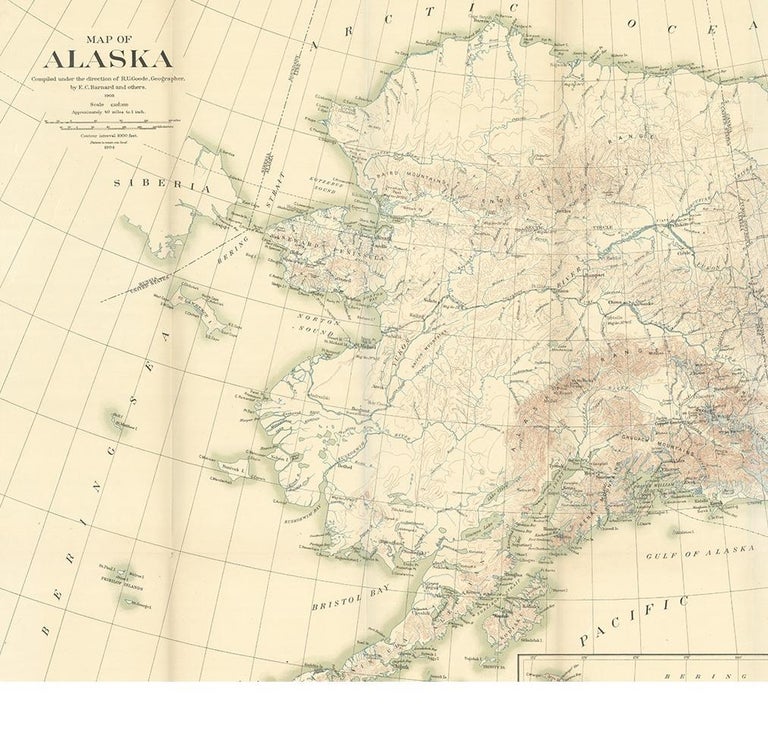 Antique Map of Alaska '1904' For Sale at 1stDibs | detailed map of ...