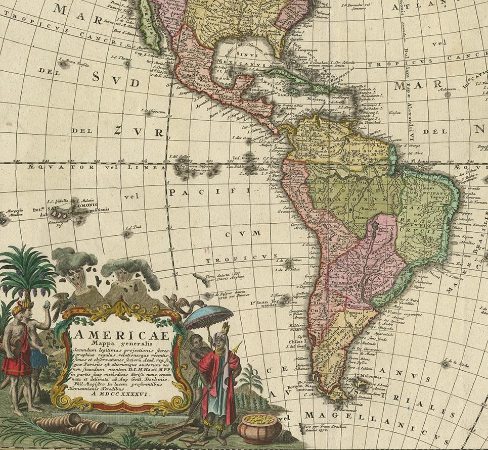 Antique Map of America by Homann Heirs, 1746 at 1stDibs