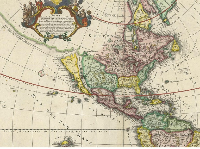 Antique Map of America with California as an Island by Homann '1710 ...