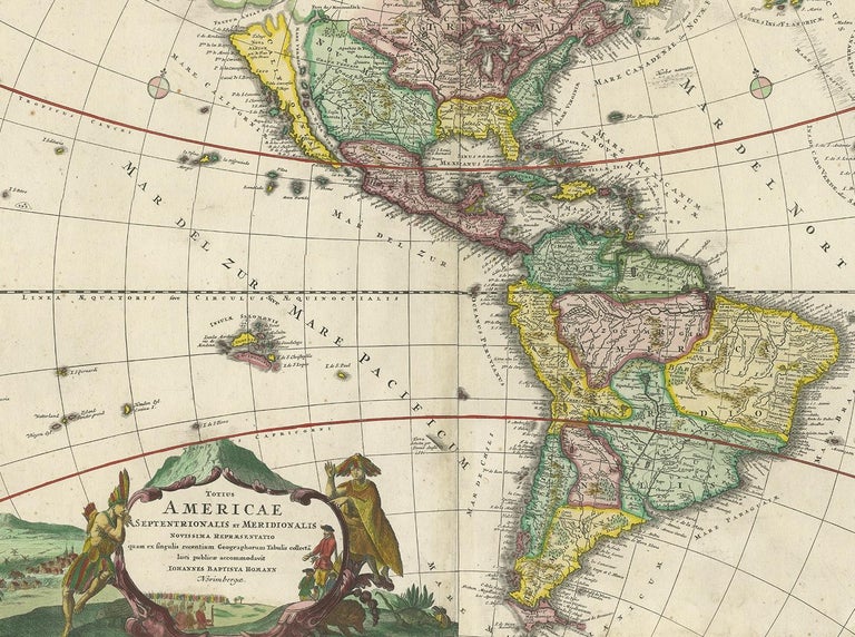 Antique Map of America with California as an Island by Homann '1710 ...