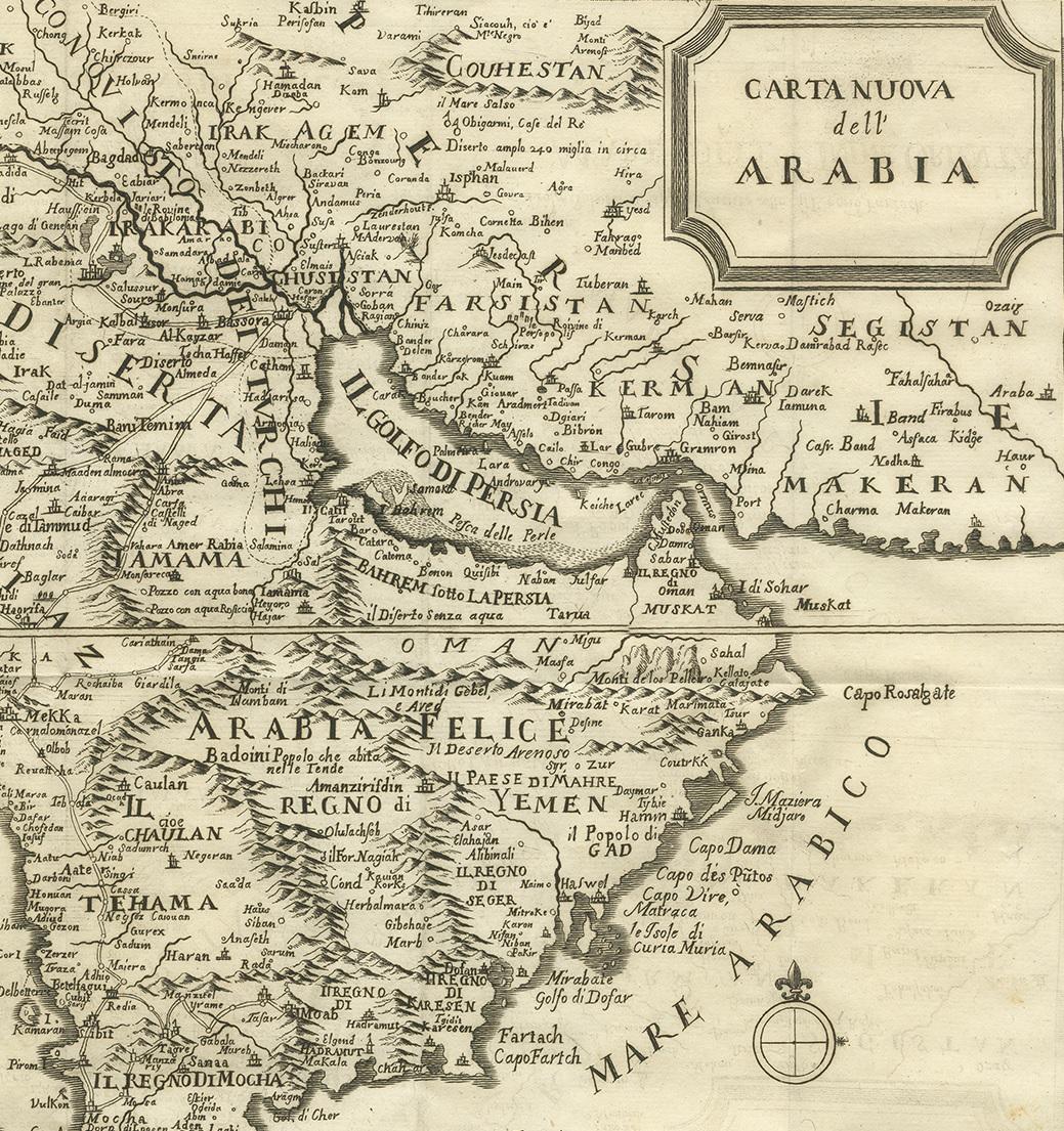 Antique Map of Arabia by Boulainvilliers, 1745 at 1stDibs