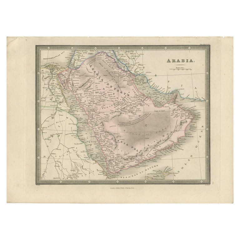 Antique Map of Arabia by Wyld, '1845' at 1stDibs