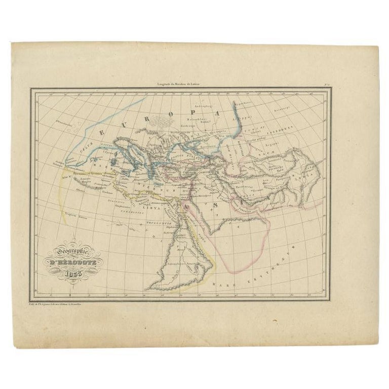 Antique Map of Area Around Arabia in Ancient Greek Times, 1837 at 1stDibs