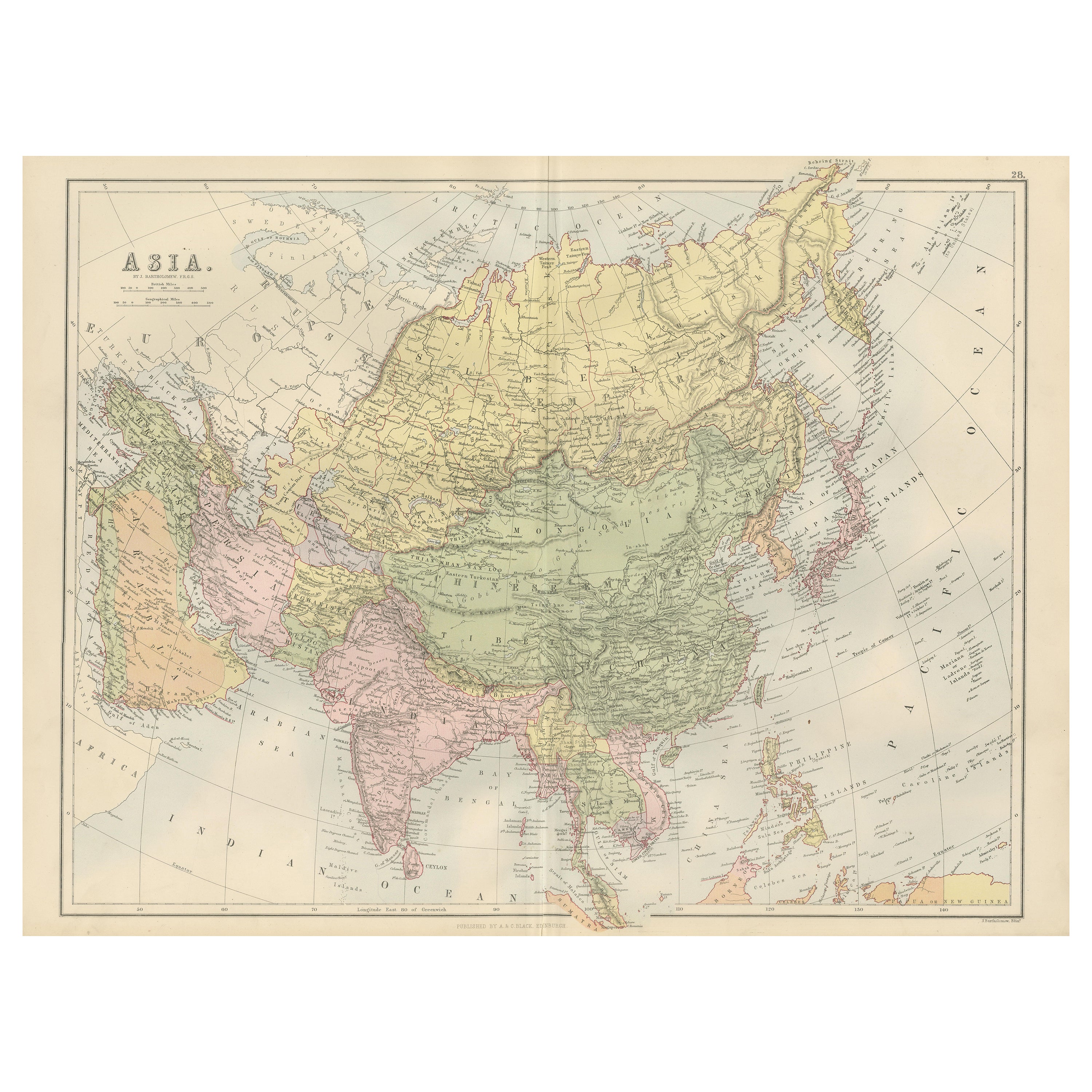 Antique Map of China with Provinces and Treaty Ports – Black’s Atlas ...