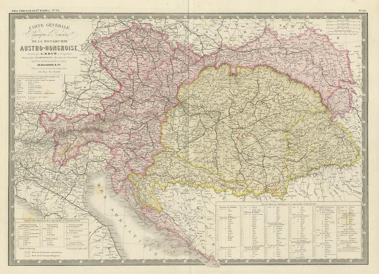 Antique Map of Austria-Hungary by Levasseur, '1875' For Sale at 1stDibs