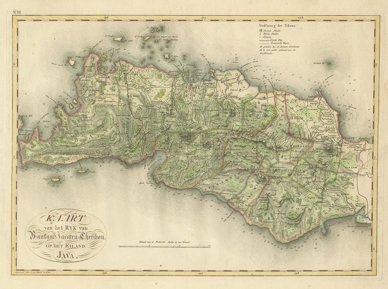 Antique Map of Bantam, Jakarta and Cirebon by Van den Bosch '1818' For ...