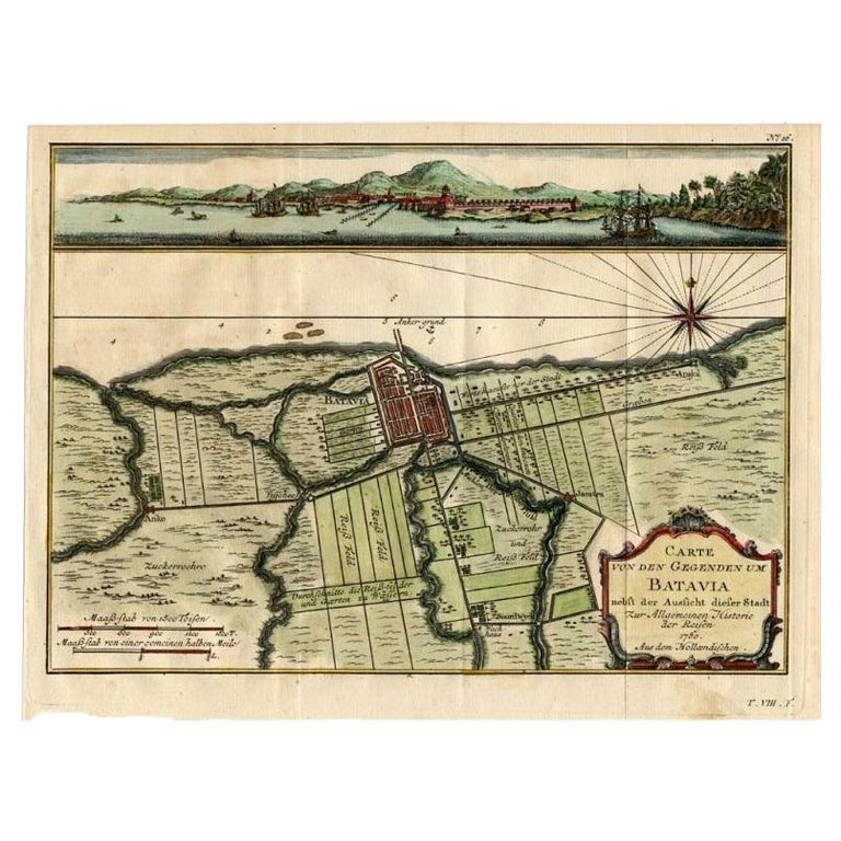 Antique Map of Batavia, Capital of The Dutch East Indies at the Time ...