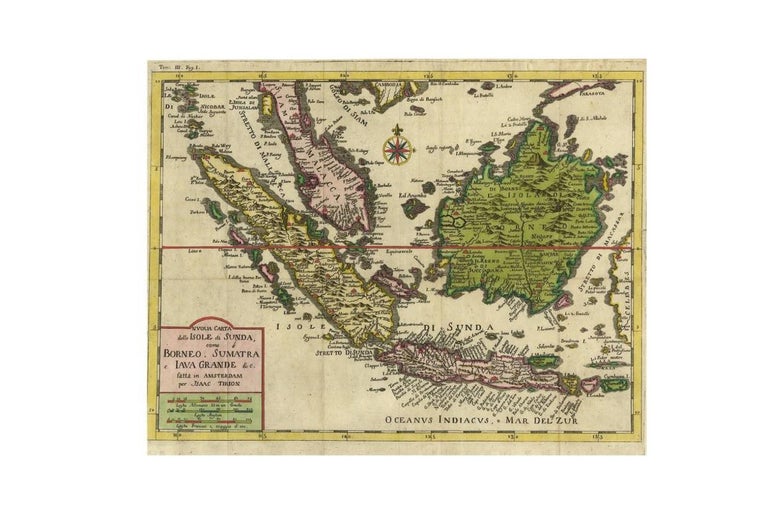 Antique Map of Borneo, Sumatra and Java 'Indonesia, Asia' by I. Tirion ...