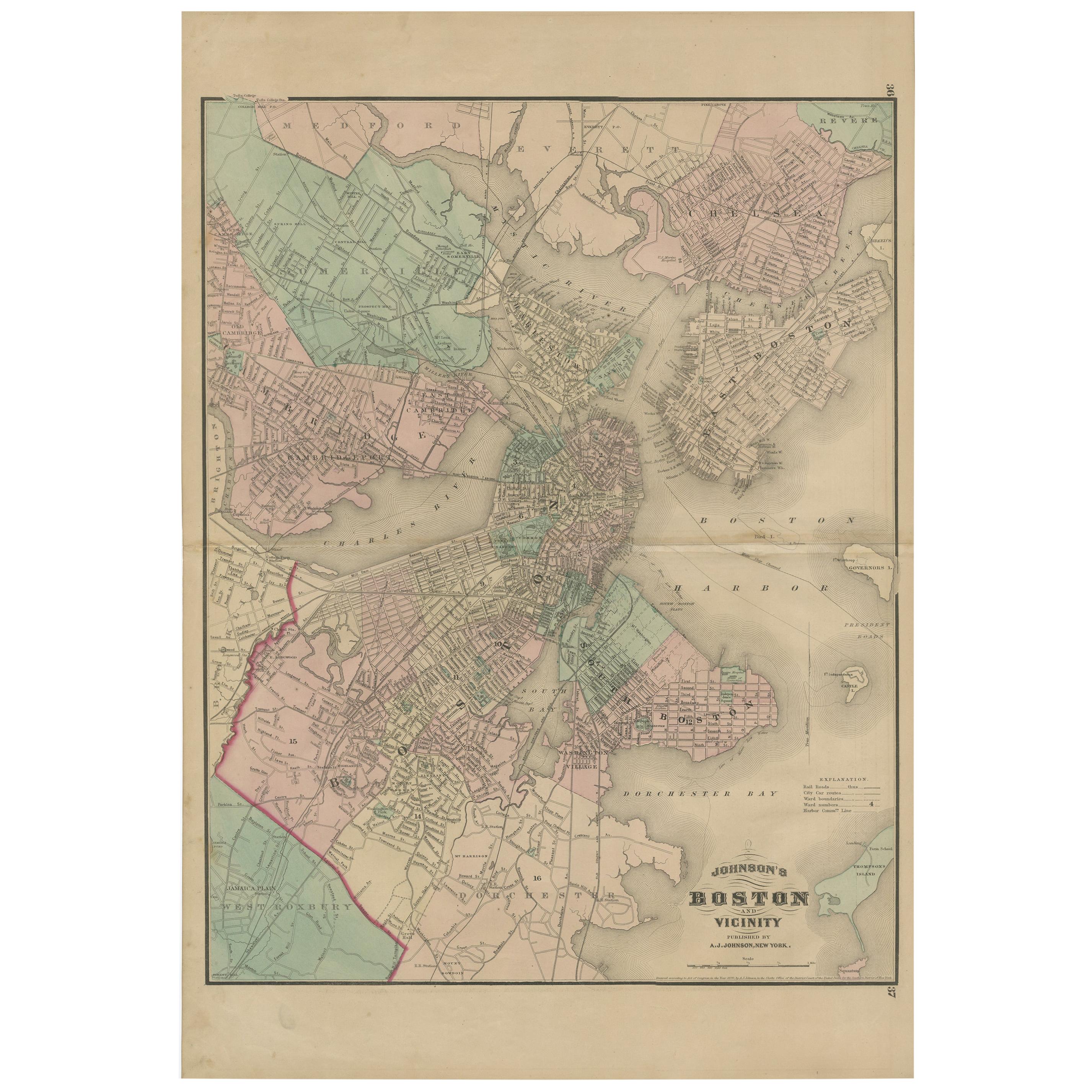 Original Map of Boston at 1stDibs