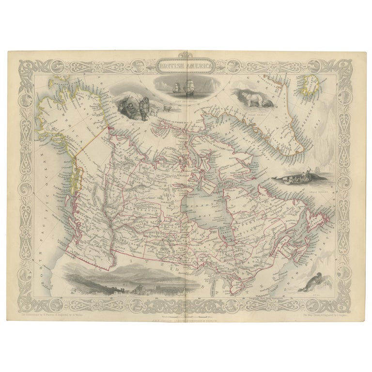 Antique Map of British America by Tallis 'c.1850' For Sale at 1stDibs ...
