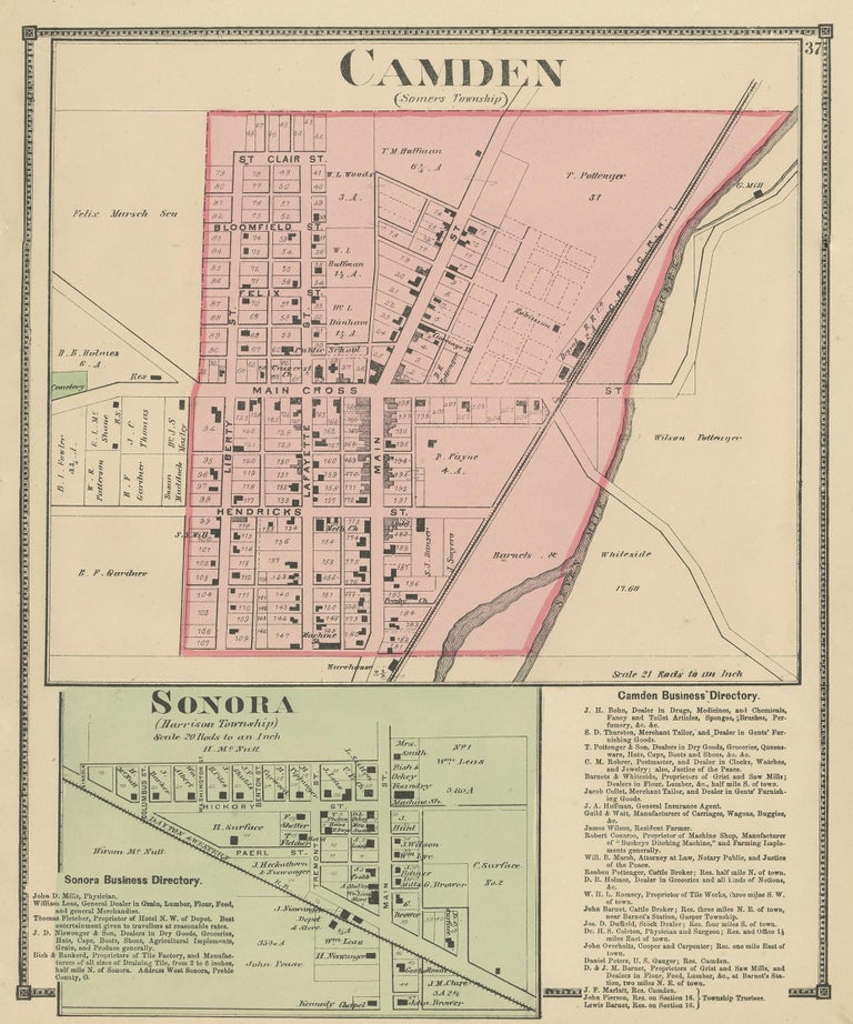 Antique Map of Camden and Sonora, 1871 For Sale at 1stDibs | gratis ...