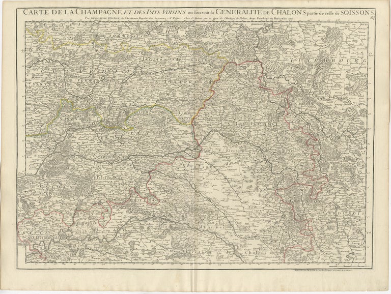 Antique Map of Champagne and surrounding Regions, France For Sale at ...