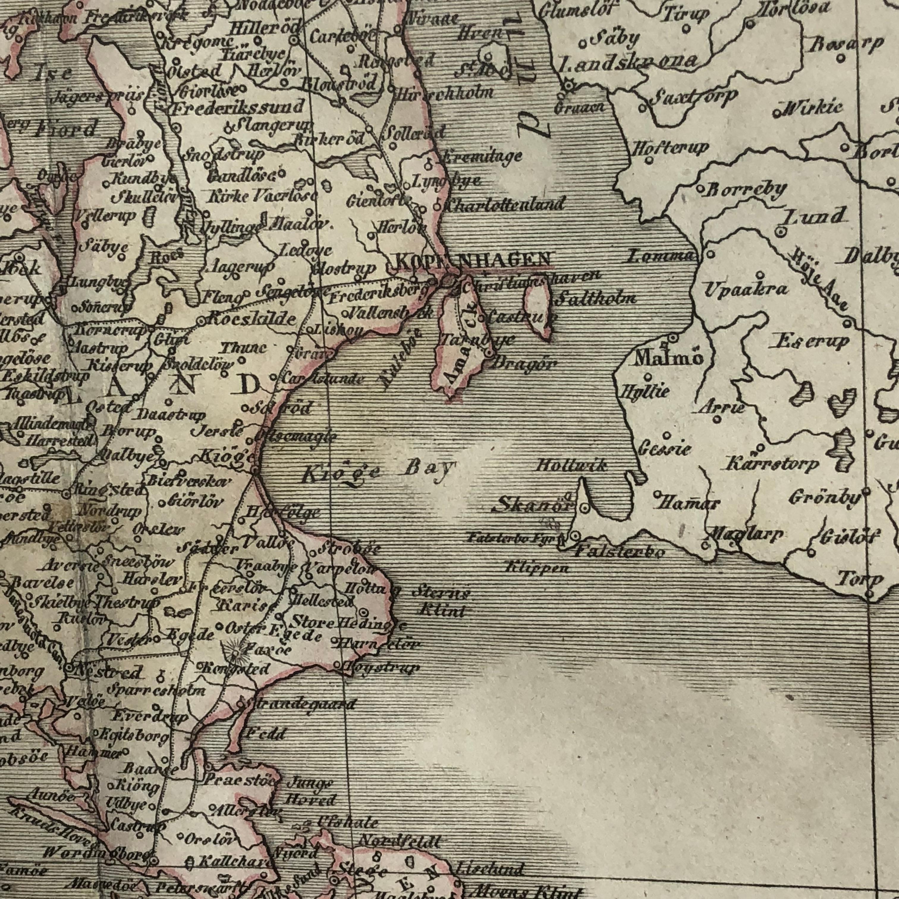 Antique Map of Denmark by C. F. Weiland, 1829 at 1stDibs