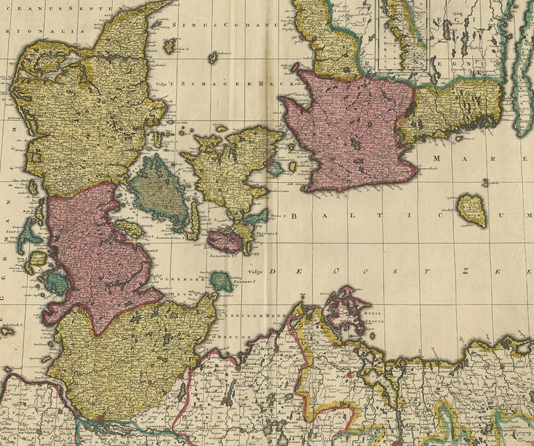 Antique Map of Denmark by Valk ''circa 1690'' For Sale at 1stDibs