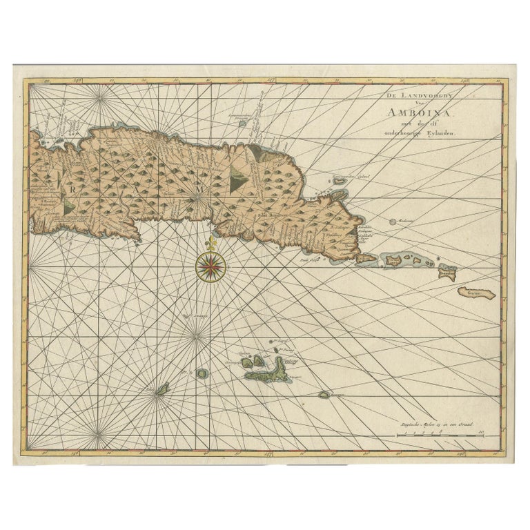 Antique Map of Eastern Seram, Part of the Maluku Island in East ...