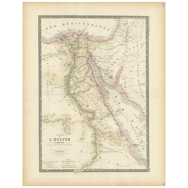 Antique Map of Egypt, ''1875'' For Sale at 1stDibs