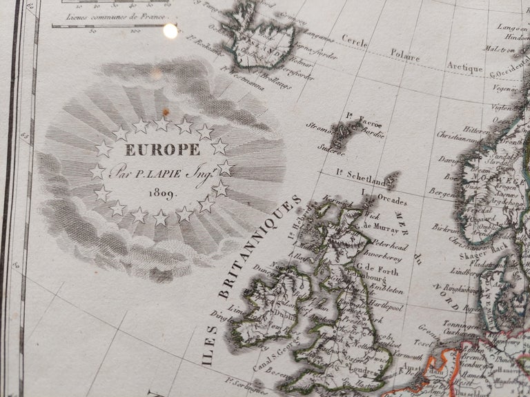 Antique Map of Europe by Lapie, '1809' For Sale at 1stDibs