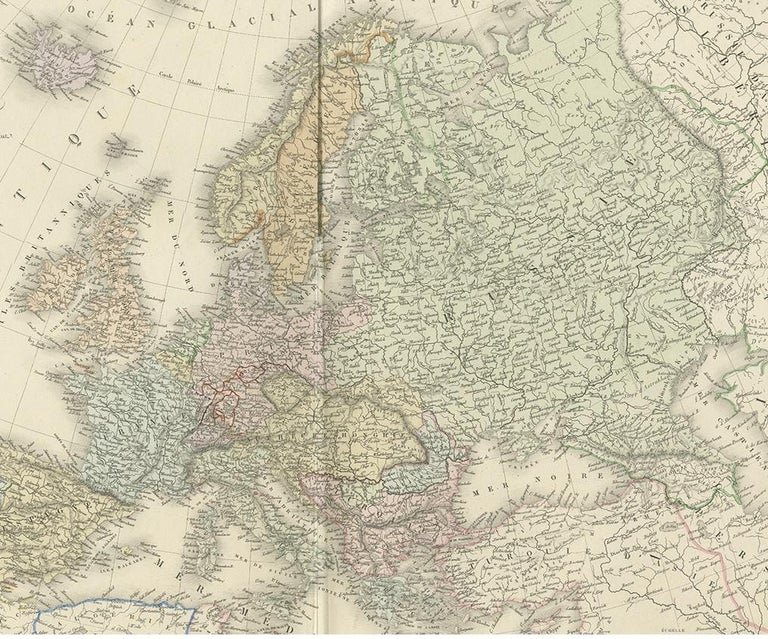 Antique Map of Europe by Levasseur, '1875' For Sale at 1stDibs