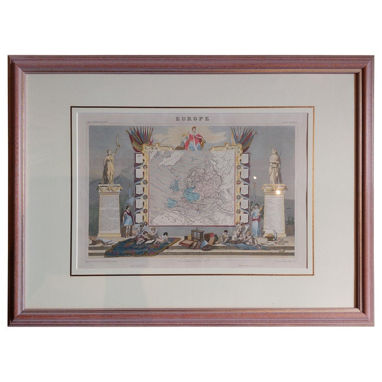 Antique Map of Europe by Levasseur 'c.1840' For Sale at 1stDibs | map ...