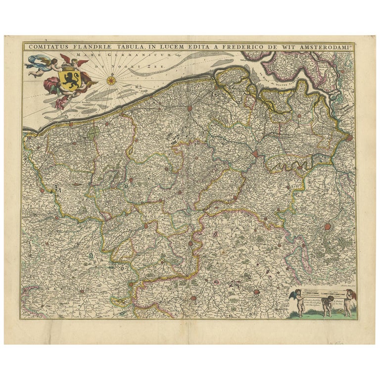 Antique Map of Flanders 'Belgium' by F. de Wit, circa 1680 For Sale at ...