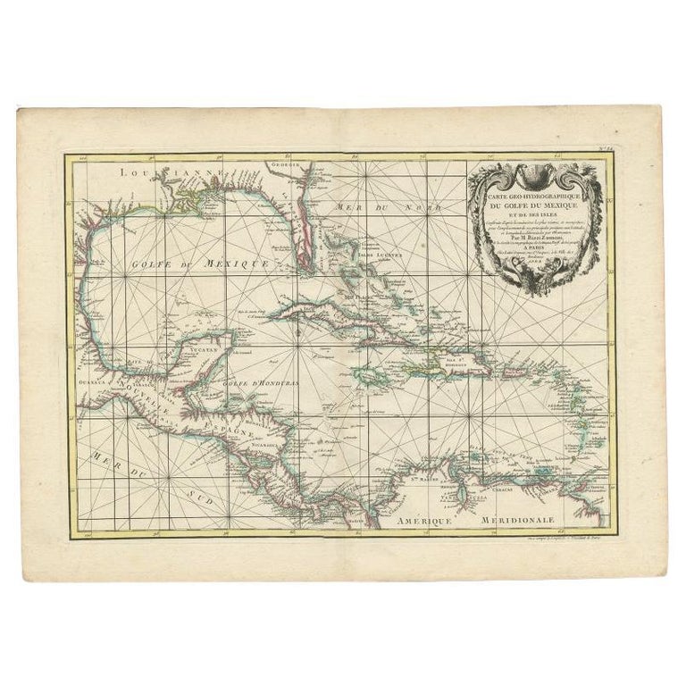 Antique Map of Florida, the Gulf Coast and Caribbean, 1771 at 1stDibs