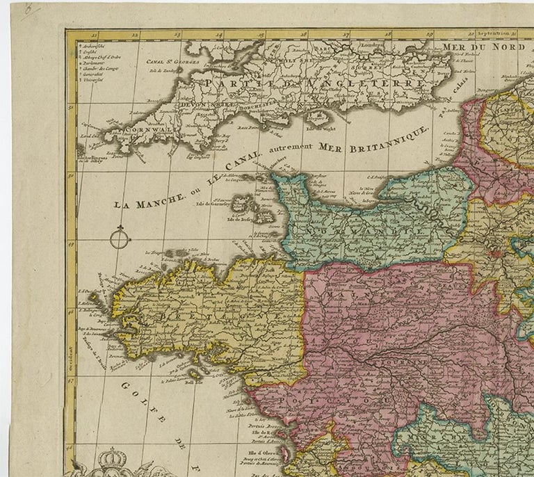 Antique Map of France by J.B. Elwe, 1792 For Sale at 1stDibs