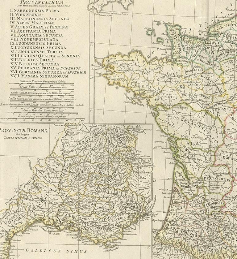 Antique Map of France in Ancient Roman Times by d'Anville 'c.1795' For ...