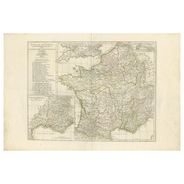 Antique Map of France in Ancient Roman Times by d'Anville 'c.1795' For ...
