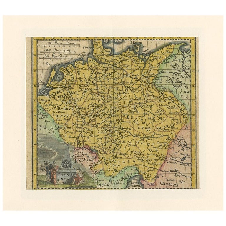 Antique Map of Germany by Hederichs 'circa 1740' For Sale at 1stDibs