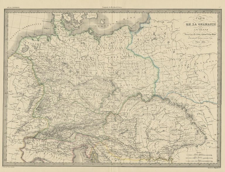 Antique Map of Germany by Lapie, 1842 For Sale at 1stDibs
