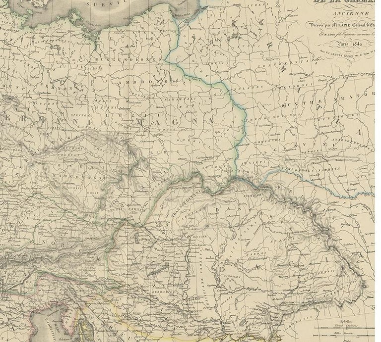 Antique Map of Germany by Lapie, 1842 For Sale at 1stDibs