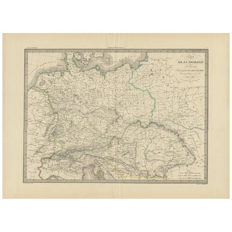 Antique Map of Germany by Lapie, 1842 For Sale at 1stDibs